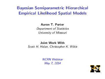 (PDF) Bayesian semiparametric hierarchical empirical likelihood spatial models