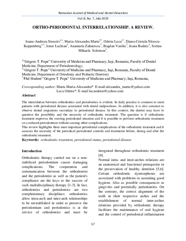 (PDF) Ortho-Periodontal Interrelationship. A Review