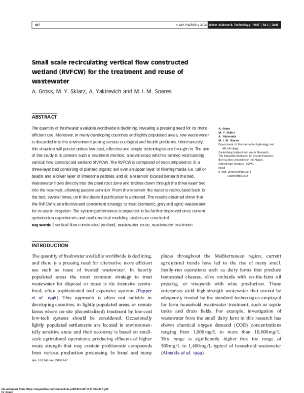 (PDF) Small scale recirculating vertical flow constructed wetland ...