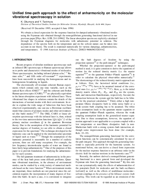 (PDF) Unified time‐path approach to the effect of anharmonicity on the molecular vibrational ...