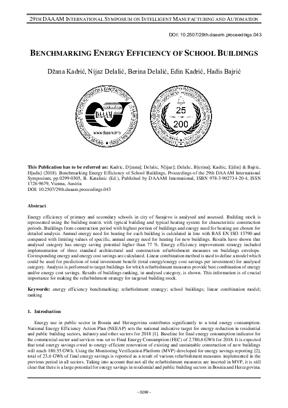 (PDF) Benchmarking Energy Efficiency of School Buildings