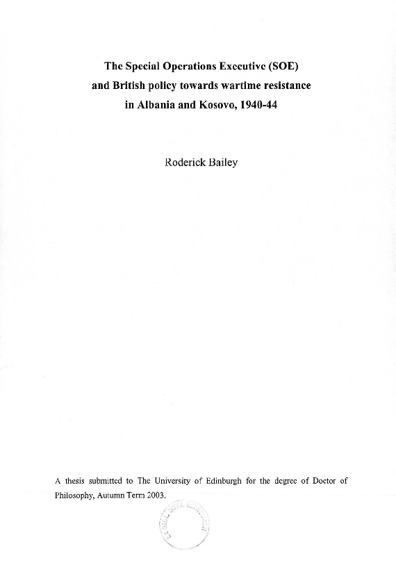 (PDF) The Special Operations Executive (SOE) and British policy towards ...