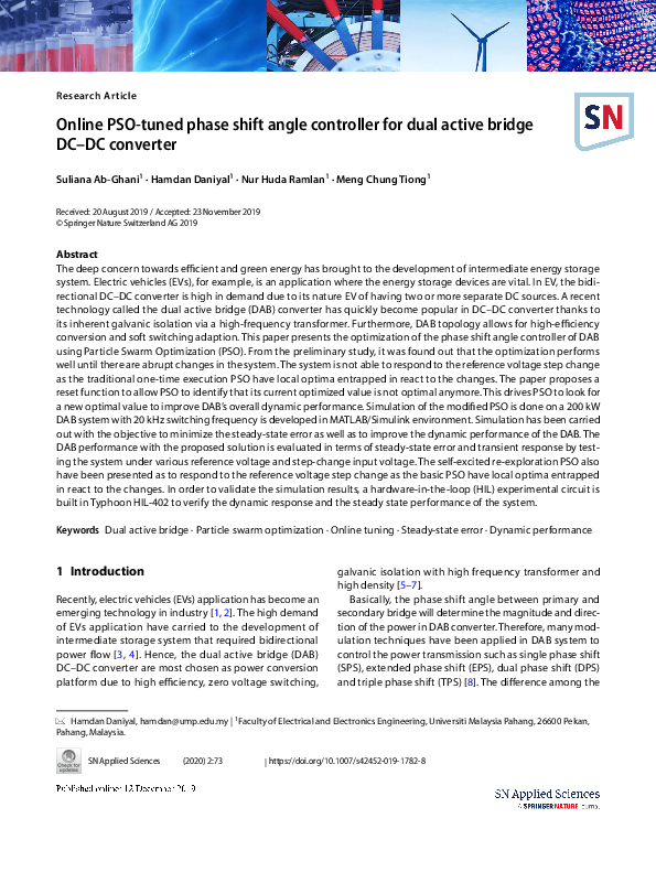 (PDF) Online PSO-tuned phase shift angle controller for dual active ...