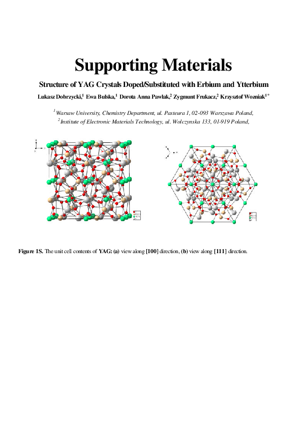 (PDF) Structure of YAG crystals doped/substituted with erbium and ytterbium