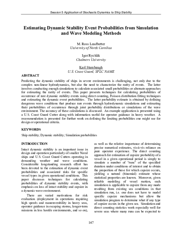 (PDF) Estimating Dynamic Stability Event Probabilities from Simulation and Wave Modeling Methods
