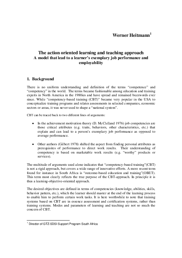 (PDF) The action oriented learning and teaching approach: a model that ...