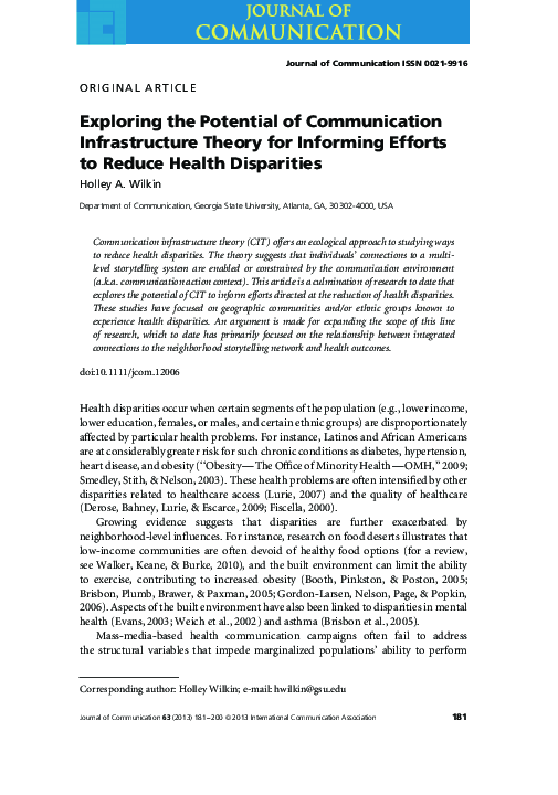 (PDF) Exploring the Potential of Communication Infrastructure Theory ...