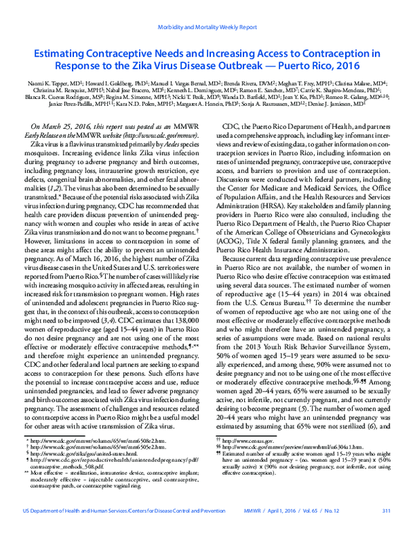 (PDF) Estimating Contraceptive Needs and Increasing Access to ...