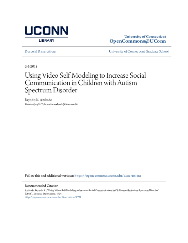 (PDF) Using Video Self-Modeling to Increase Social Communication in ...