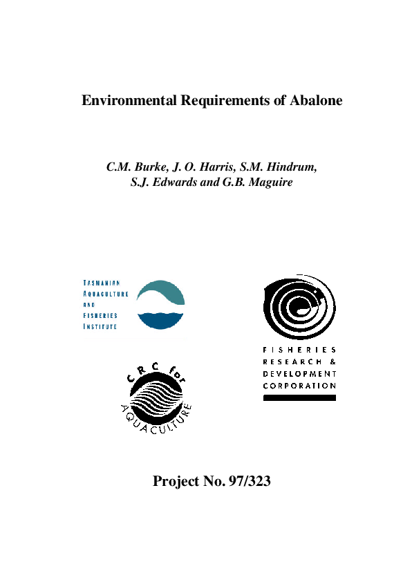 (PDF) Environmental Requirements of Abalone