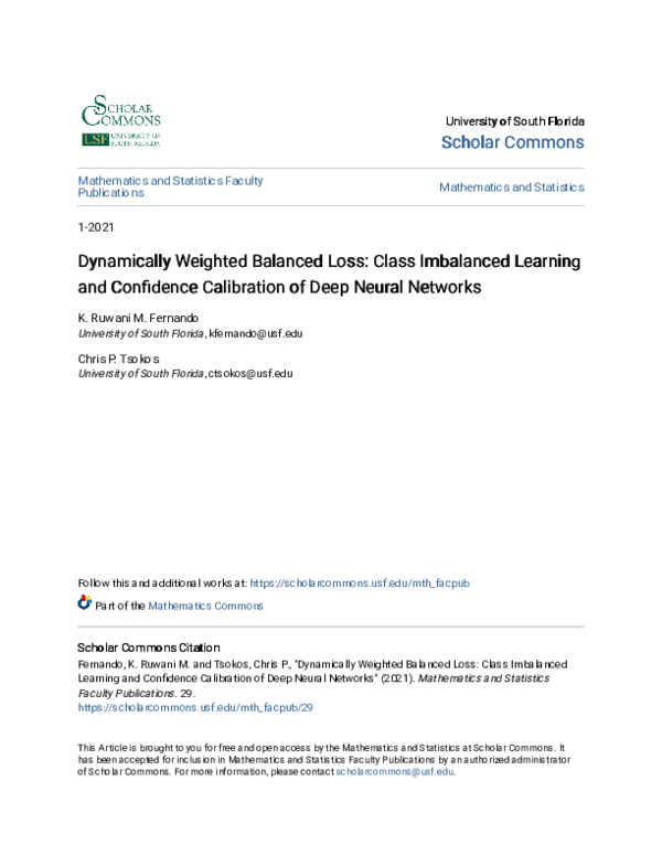 Pdf Dynamically Weighted Balanced Loss Class Imbalanced Learning And Confidence Calibration