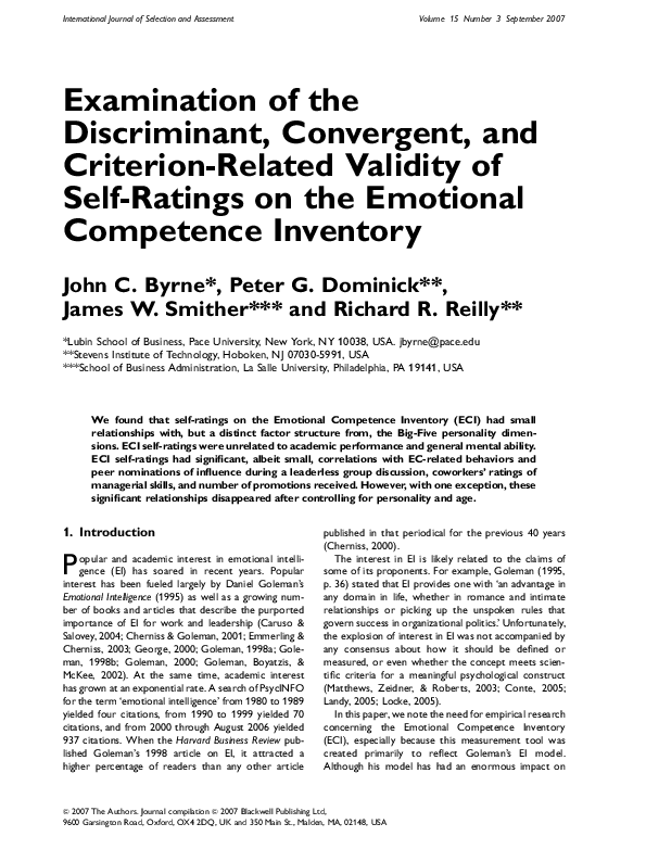 (PDF) An Examination of the Discriminant, Convergent, and Criterion ...