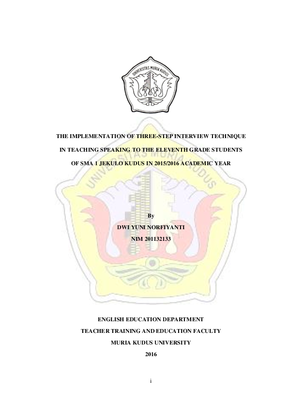 (PDF) The Implementation of Three - Step Interview Technique in ...