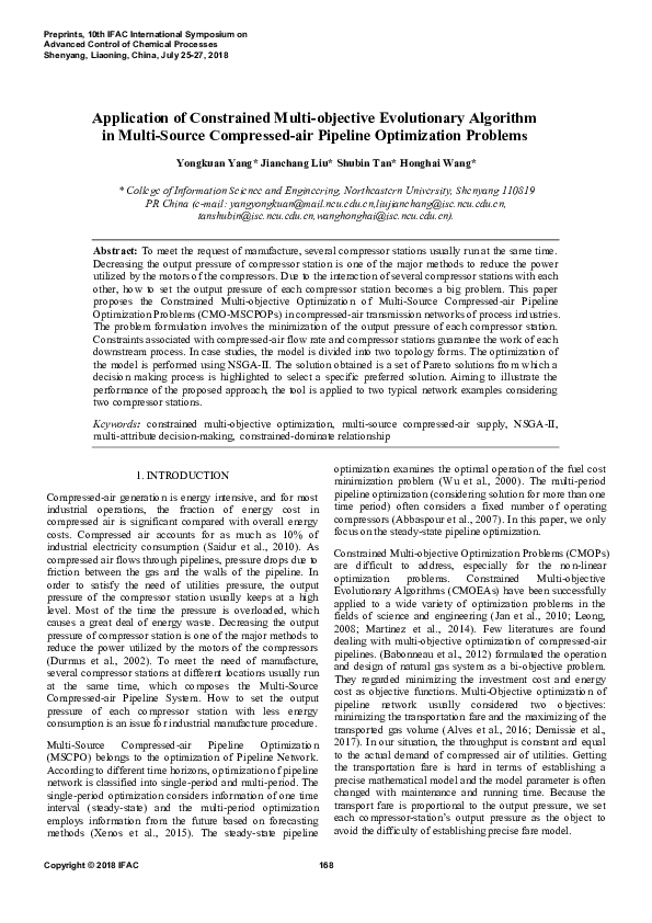 Pdf Application Of Constrained Multi Objective Evolutionary Algorithm In Multi Source 