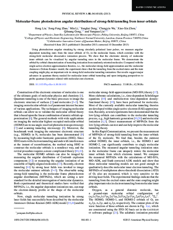 (PDF) Molecular frame photoelectron angular distributions for H2 ionization by single and trains ...