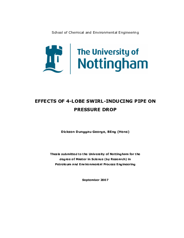 (PDF) Effects of 4-lobe swirl-inducing pipe on pressure drop