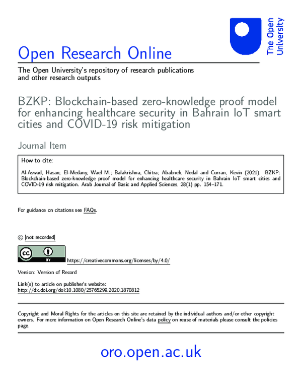 (PDF) BZKP: Blockchain-based zero-knowledge proof model for enhancing healthcare security in ...