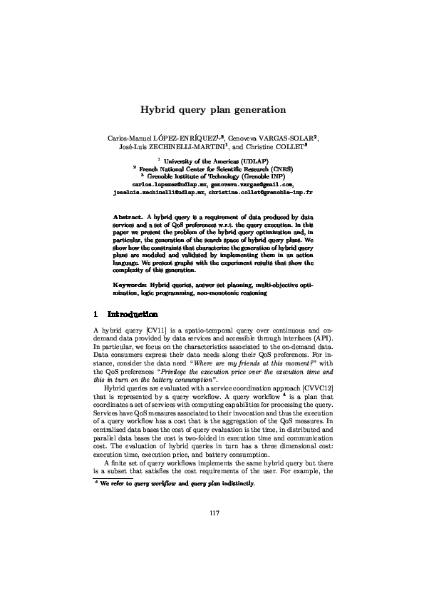 (PDF) Hybrid query plan generation
