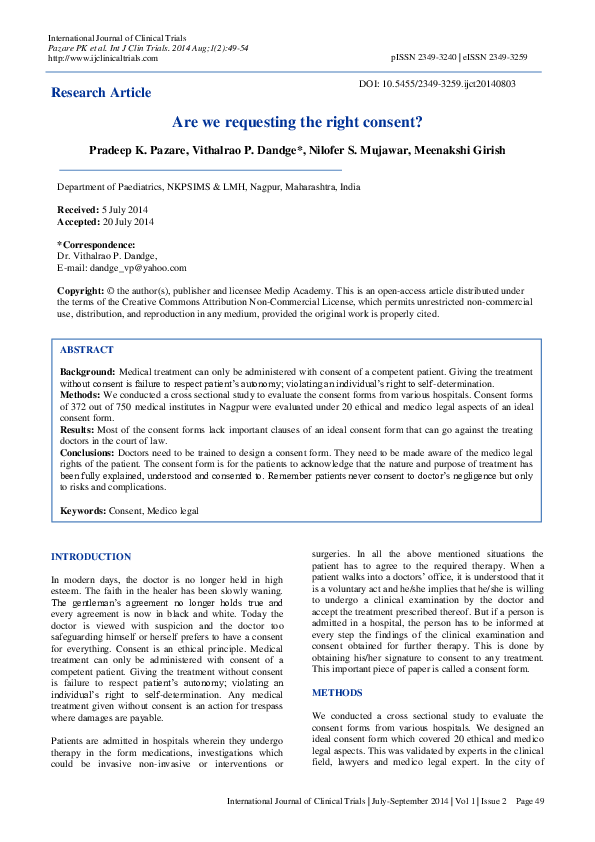 (PDF) Are we requesting the right consent?