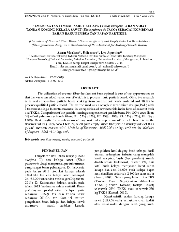 (PDF) PEMANFAATAN LIMBAH SABUT KELAPA ( Cocos nucifera L) DAN SERAT ...