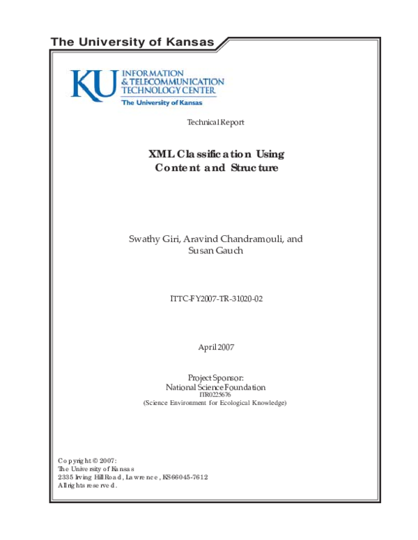 Pdf Xml Classification Using Content And Structure