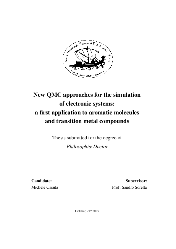 (PDF) New QMC approaches for the simulation of electronic systems: a ...