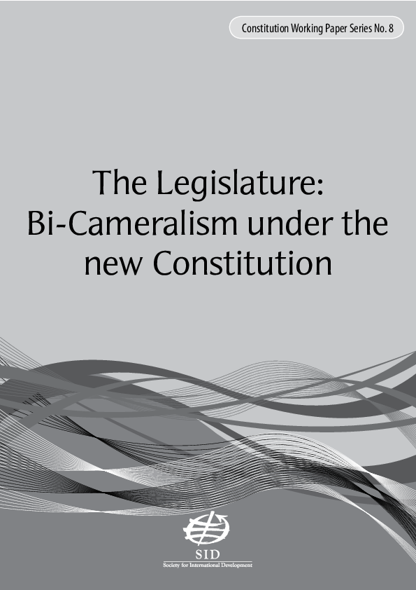 (PDF) The legislature : bi-cameralism under the new Constitution