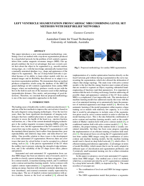 (PDF) Left ventricle segmentation from cardiac MRI combining level set methods with deep belief ...