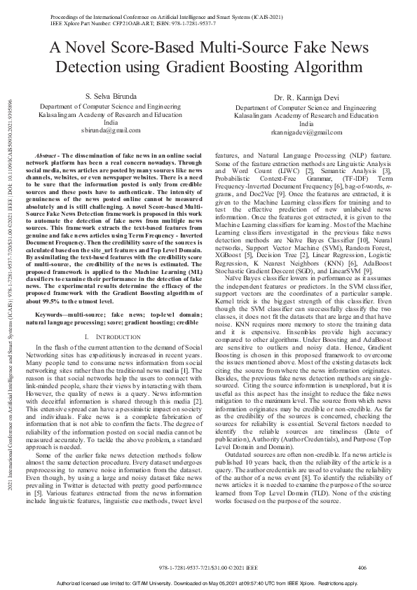 (PDF) A Novel Score-Based Multi-Source Fake News Detection using ...