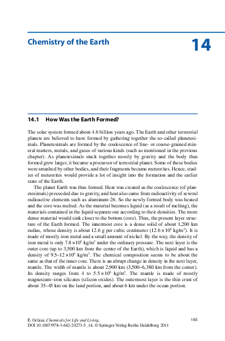 (PDF) Chemistry of the Earth