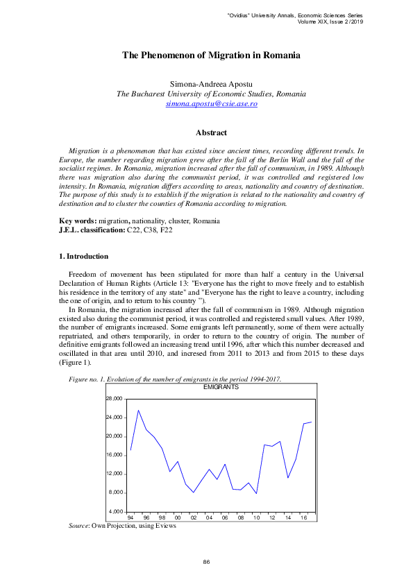 (PDF) The Phenomenon of Migration in Romania