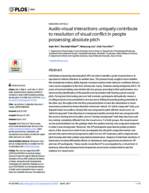 (PDF) Audio-visual interactions uniquely contribute to resolution of ...