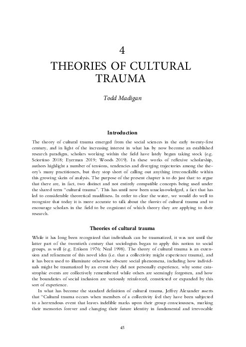 (PDF) Theories of Cultural Trauma