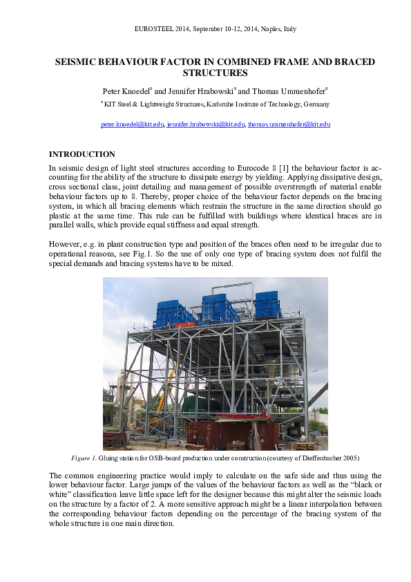 (PDF) Seismic behaviour factor in combined frame and braced structures