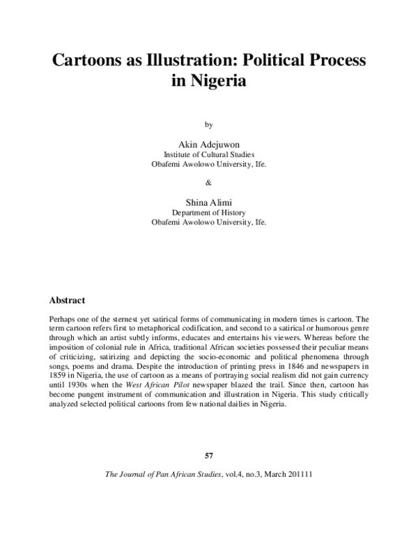 (PDF) Cartoons as Illustration: Political Process in Nigeria