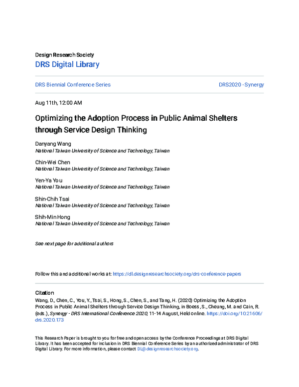(PDF) Optimizing the Adoption Process in Public Animal Shelters through ...
