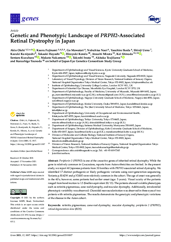 (PDF) Genetic and Phenotypic Landscape of PRPH2-Associated Retinal ...