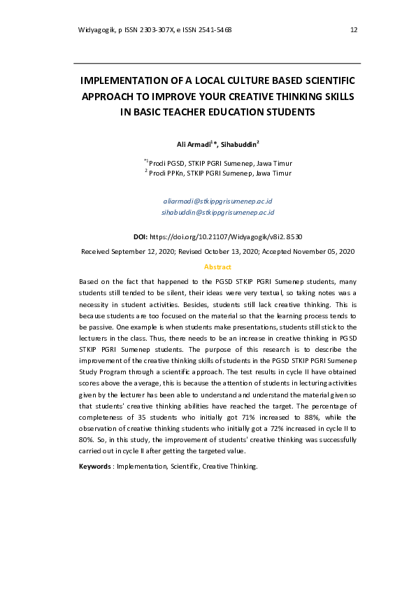 (PDF) Implementation of a Local Culture Based Scientific Approach to ...