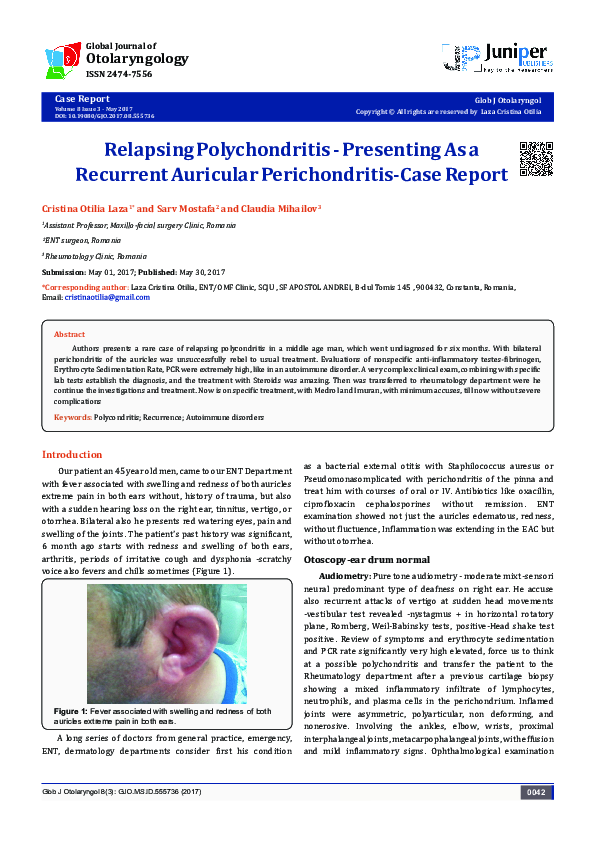 (PDF) Relapsing Polychondritis - Presenting As a Recurrent Auricular ...