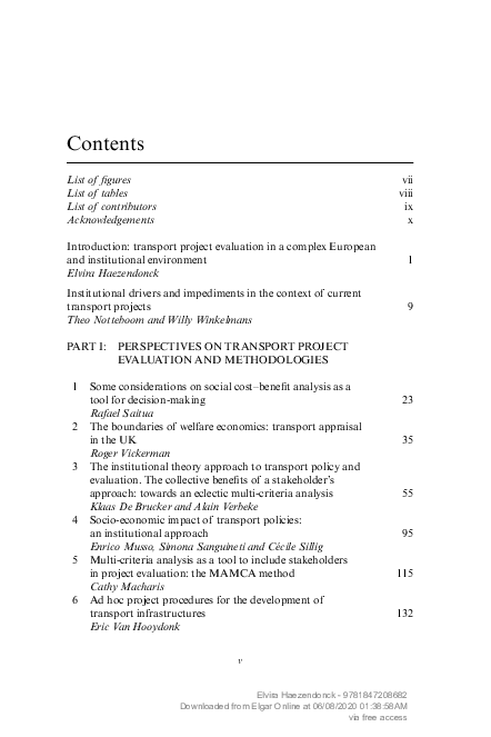 (PDF) Transport Project Evaluation