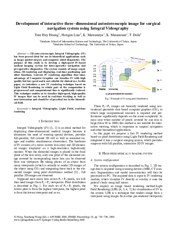 Pdf Development Of Interactive Three Dimensional Autostereoscopic Image For Surgical