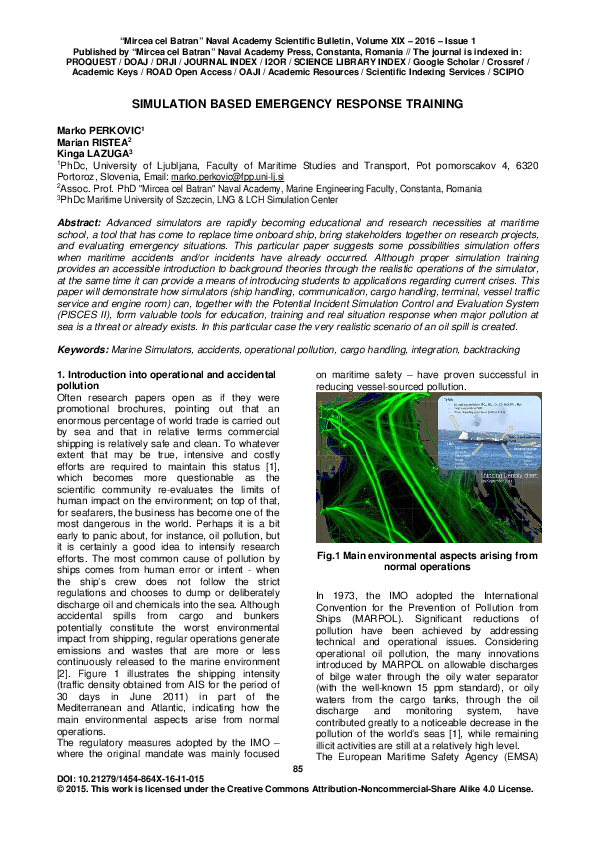 (PDF) Simulation Based Emergency Response Training