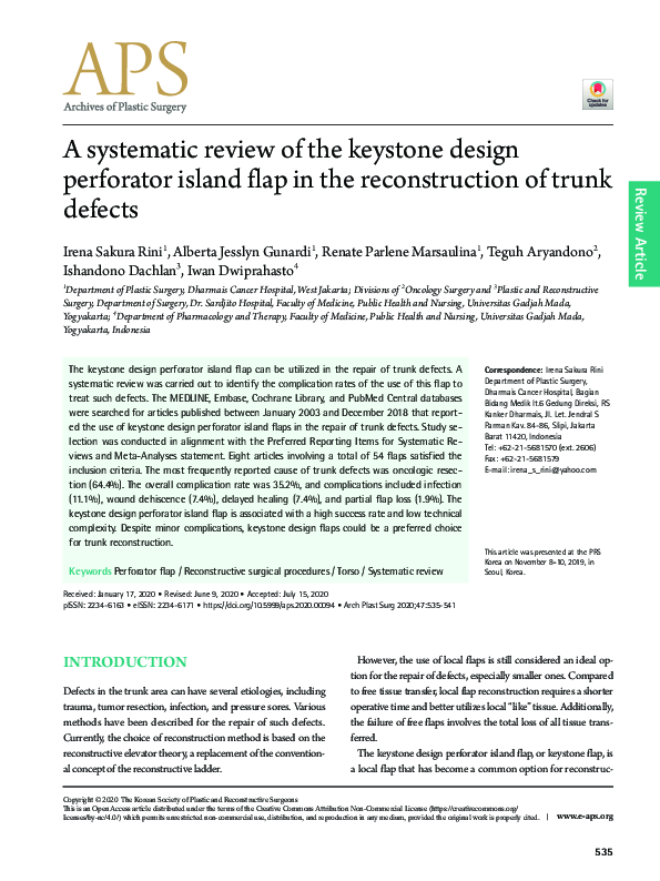 (PDF) A systematic review of the keystone design perforator island flap ...