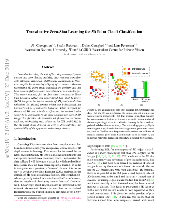 (PDF) Transductive Zero-Shot Learning for 3D Point Cloud Classification