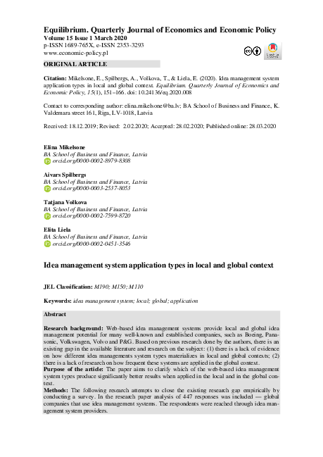 (PDF) Idea management system application types in local and global context