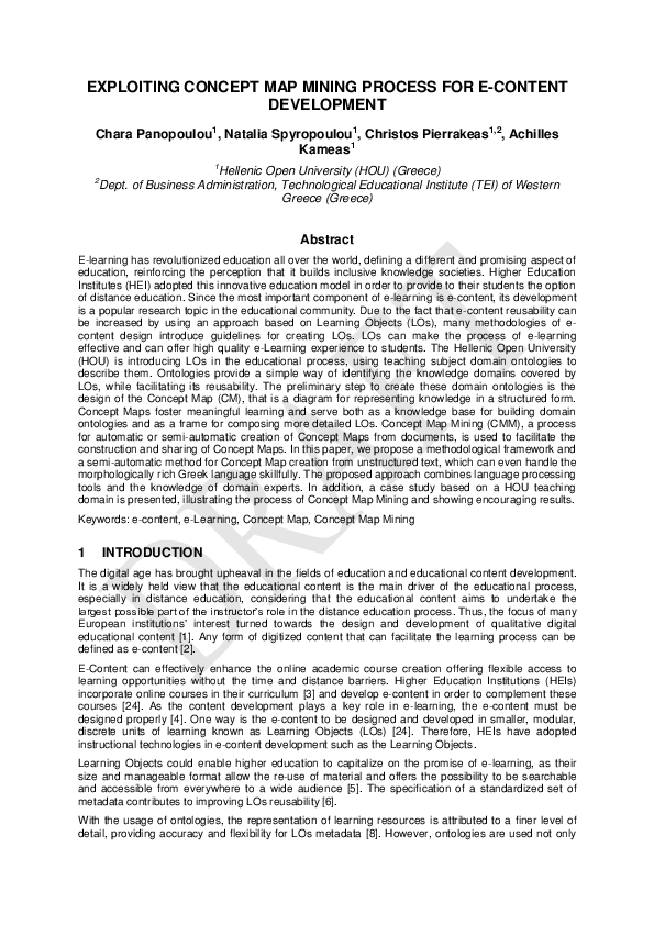 Pdf Exploiting Concept Map Mining Process For E Content Development 6624