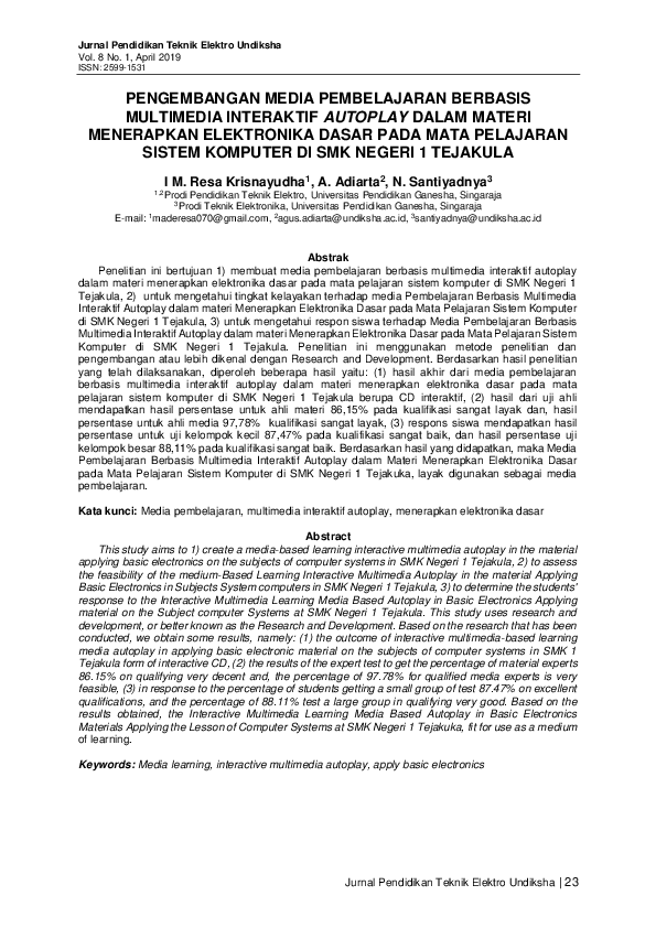 (PDF) Pengembangan Media Pembelajaran Berbasis Multimedia Interaktif Dengan Konsep Tri Hita ...