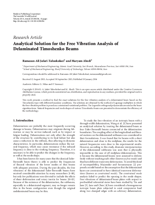Pdf Analytical Solution For Free Vibration Analysis Of Plates Functionally Graded Fgp With