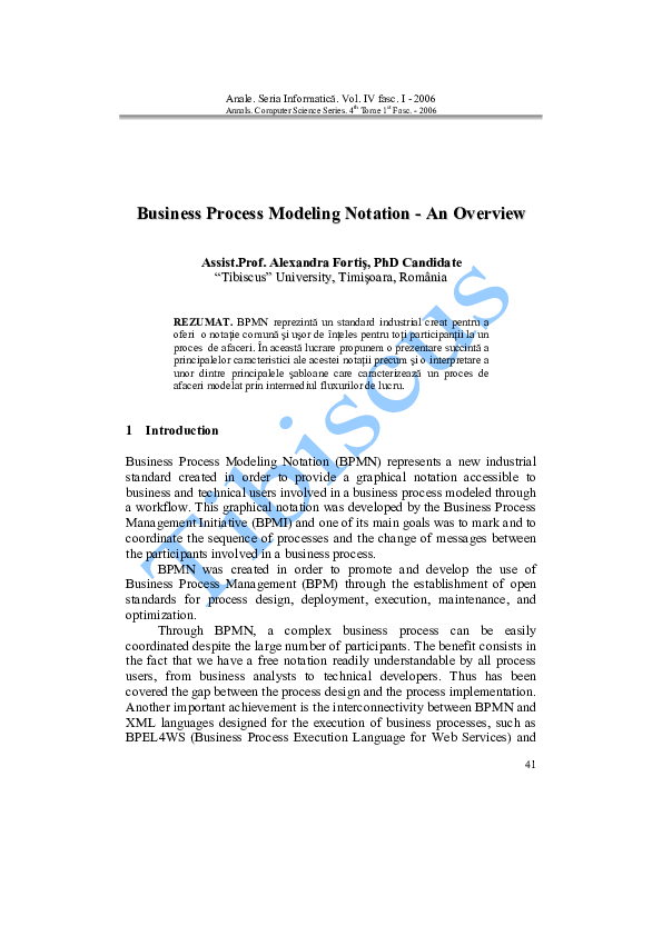 (PDF) Business Process Modeling Notation - An Overview