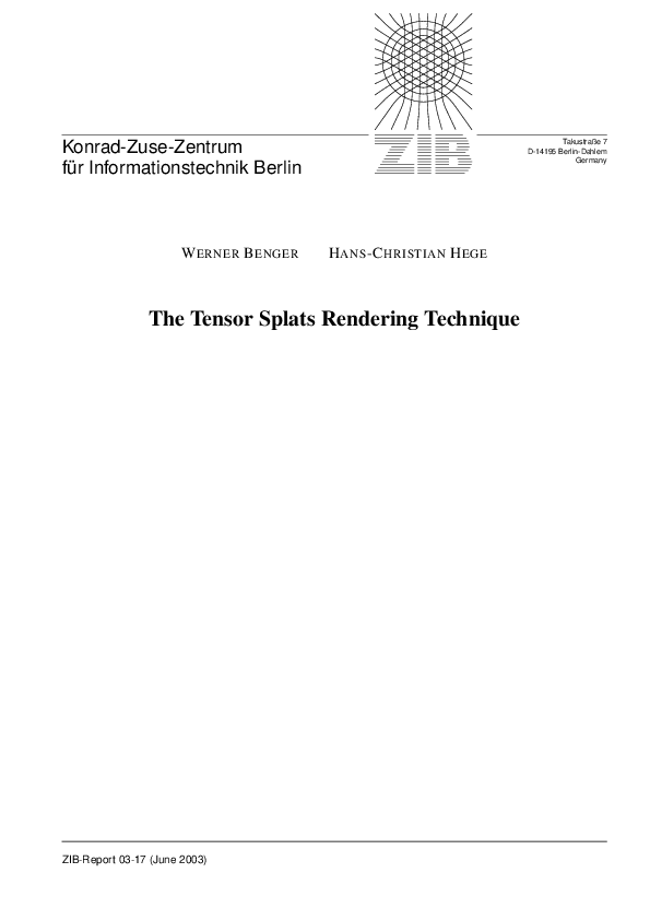 (PDF) The Tensor Splats Rendering Technique